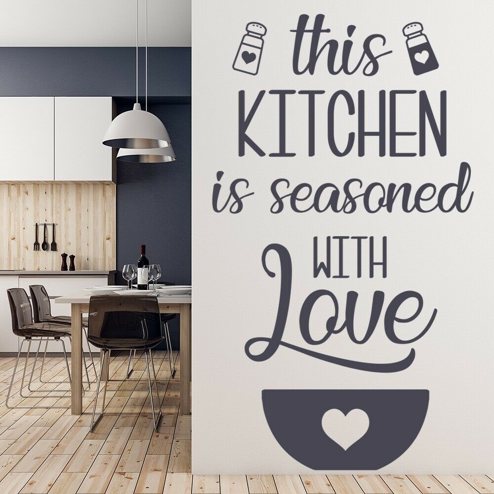 Jual Stiker Dinding Dapur Seasoned With Love Wall Decal Kitchen Quote ...