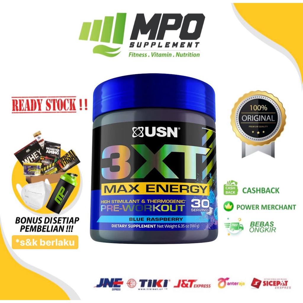 Jual USN 3XT Max Energy (30 servings) USN Fit 3XT Max Energy Preworkout ...