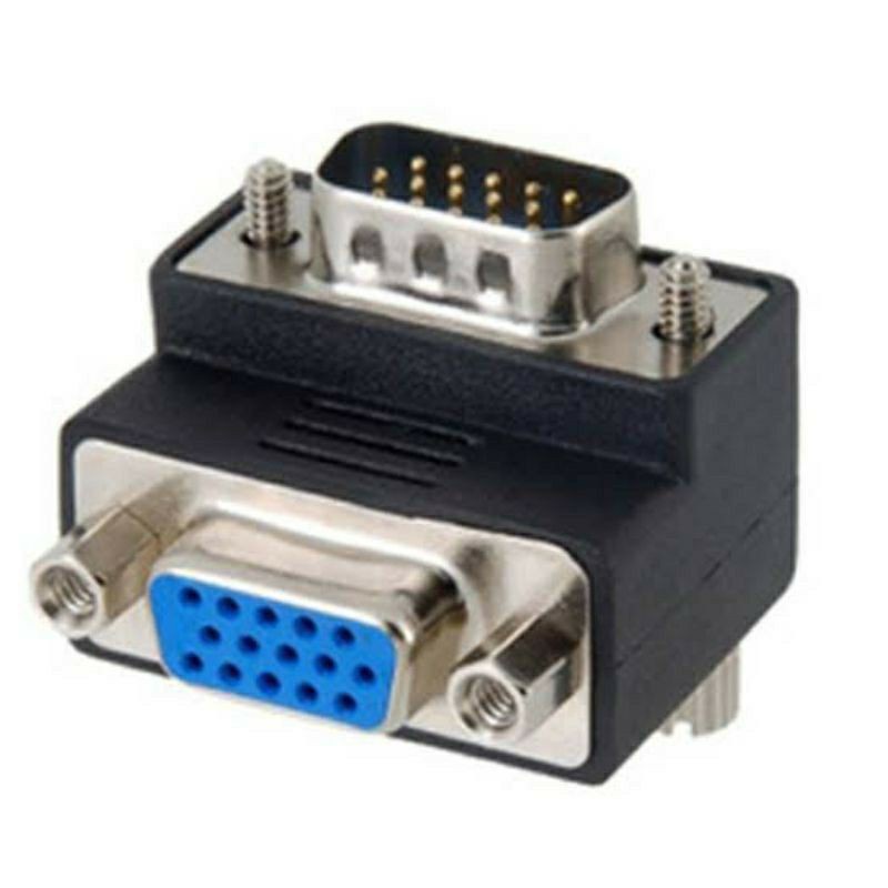 Jual Connector VGA Male to Female 90Degree L / Connector VGA Male to ...