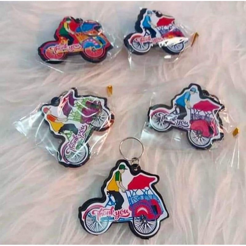 Jual souvenir gantungan kunci plastik sticker | Shopee Indonesia