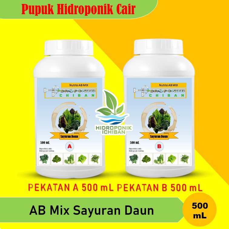 Jual Pupuk Hidroponik Nutrisi AB Mix SAYURAN DAUN 500 ML BOTOL CAIR | Shopee Indonesia