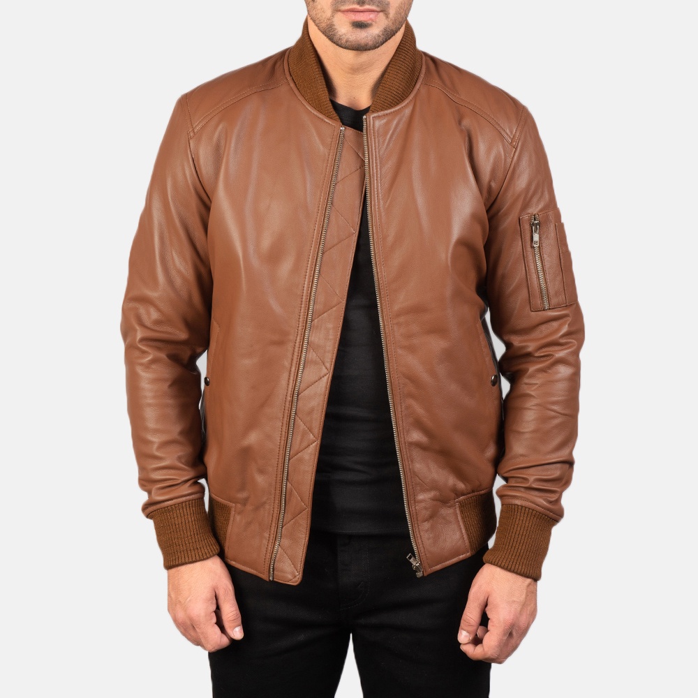 Jual Jaket Kulit Bomber Varsity Jacket Real Leather | Shopee Indonesia