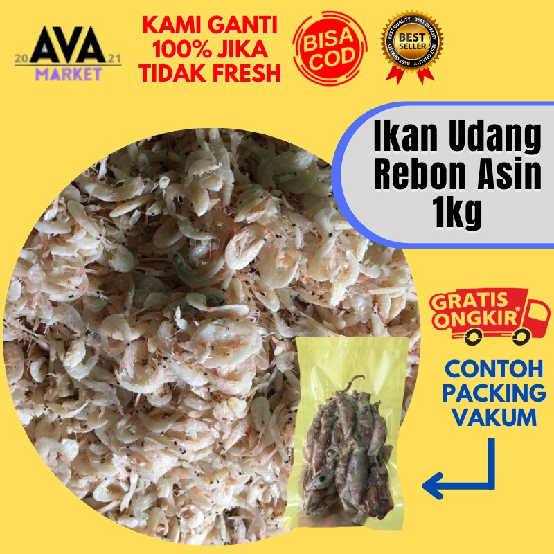 Jual Ikan Udang Rebon Asin Putih Fresh 1KG | Shopee Indonesia