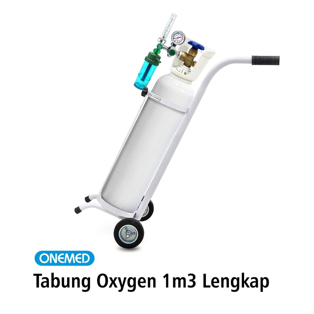 Jual Oksigen 1m3 lengkap Tabung Oxygen Trolly Regulator OneMed OJ | Shopee Indonesia