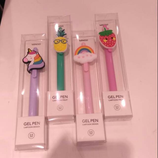 Jual MINISO ! 4TIPE. GEL PEN CARTOON DESIGN 0.5mm. bolpen lucu miniso ...