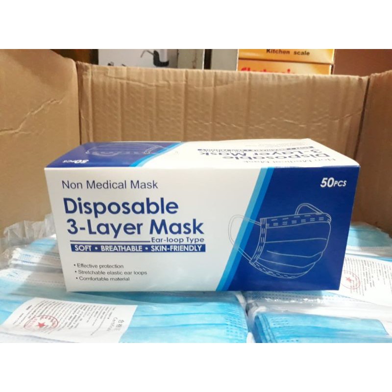 Jual srdc Masker 3 Ply Non Medical Mask Disposable Perbox (50 pcs ...