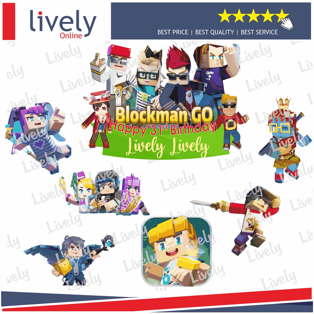 Jual CUSTOM NAMA CAKE TOPPER KARAKTER BLOCKMAN GO HIASAN KUE ULANG ...