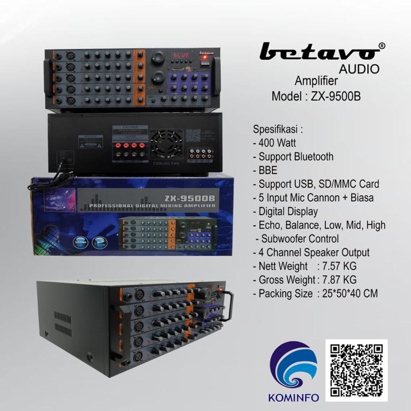 Jual AMPLI BETAVO ZX 9500 B PROFESSIONAL AMPLIFIER BLUETOOTH | Shopee Indonesia