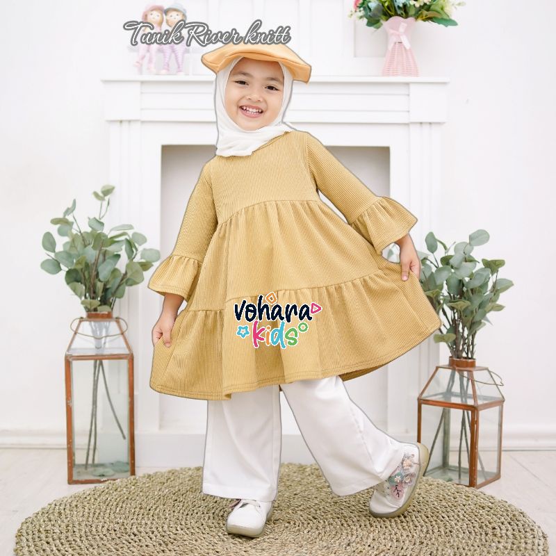 Jual Tunik River Knit 3-9 Tahun Tunik Anak Premium Vohara Dress River ...