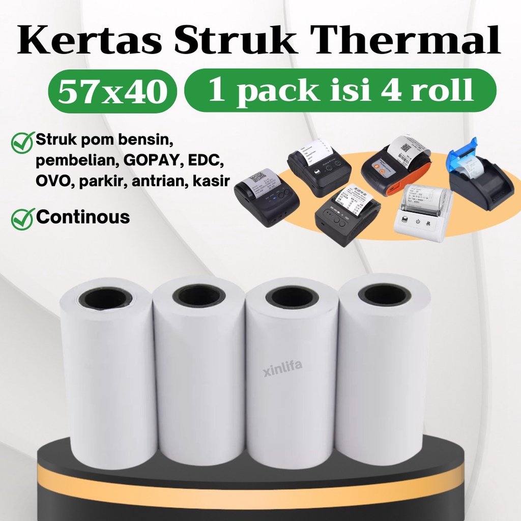 Jual Kertas Struk Kasir Paper Roll Termal paper register roll uk ...