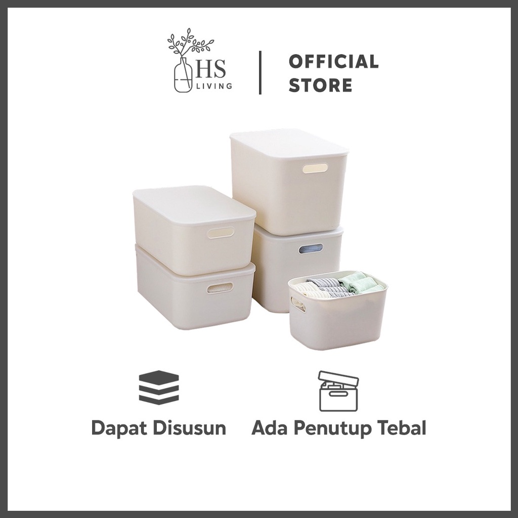 Jual HS Living Plastic storage tote box multi purpose dengan penutup ...