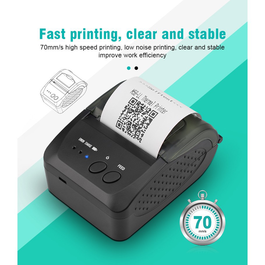 Jual ZJ-5809 MINI PORTABLE MOBILE RECIEPT POS PRINTER 58MM KERTAS KASIR / PPOB THERMAL USB ...