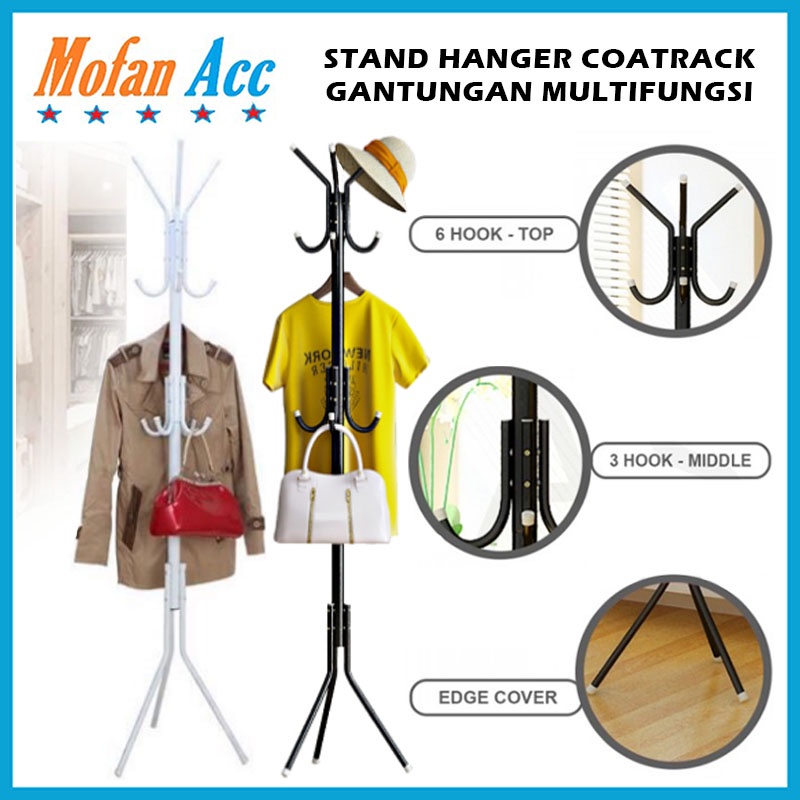 Jual Stand Hanger Coat Rack / Gantungan Baju Jaket Topi 9 Kait ...
