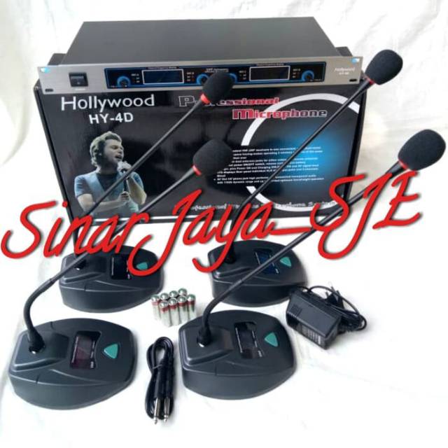 Jual Mic wireless podium/conference Hollywood HY-4D ( 4 pcs Mic ...