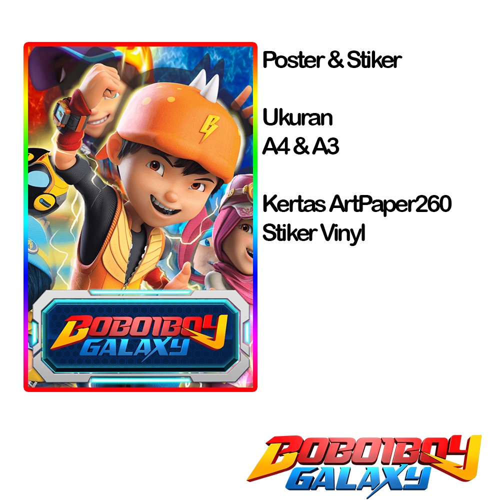 Jual Sticker Poster boboiboy galaxy boboi boy stiker Vynil lukisan ...