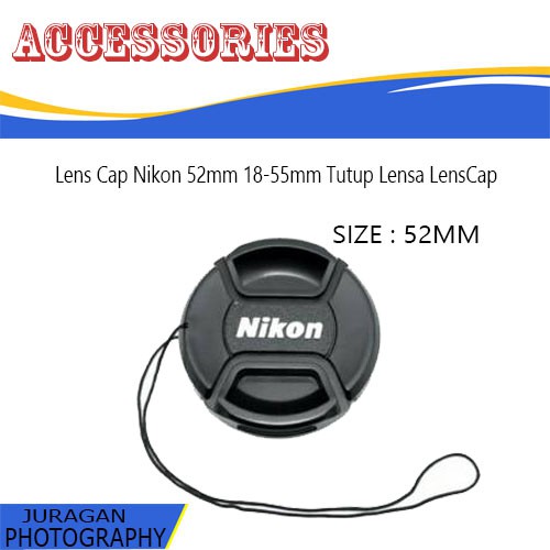 Jual Lens Cap Nikon 52mm 18-55mm Tutup Lensa LensCap Fujifilm X-A5 X-A20 | Shopee Indonesia