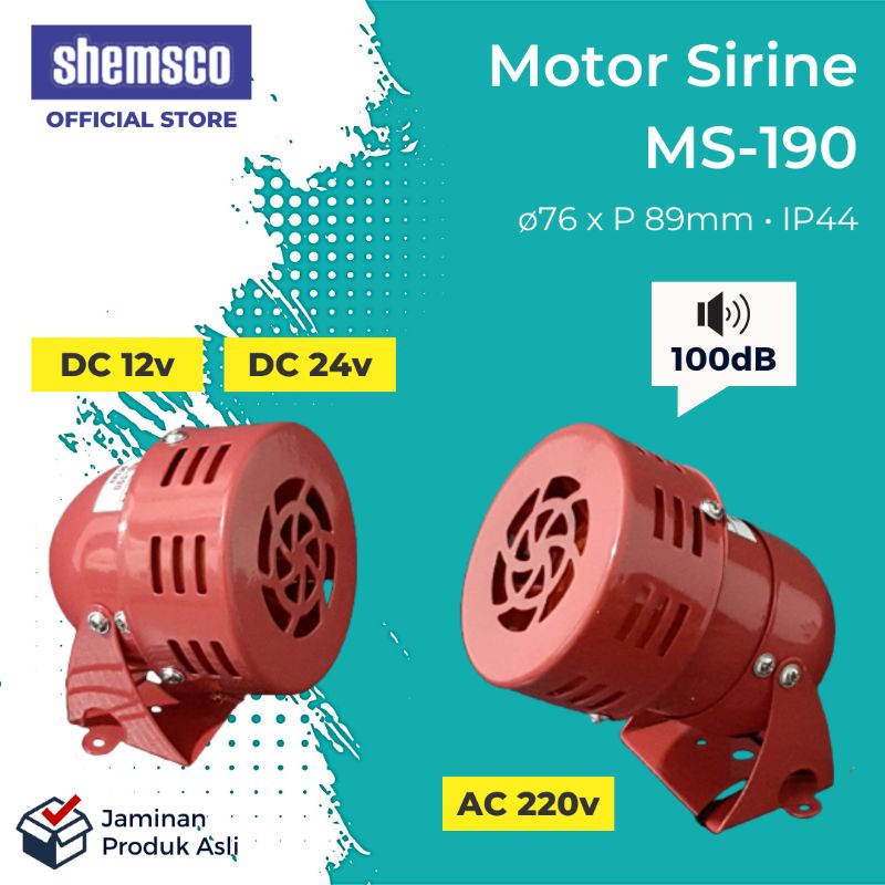 Jual DC 24v 100dB Mini Motor Sirene Alarm Siren Industri 3inch MS-190 ...