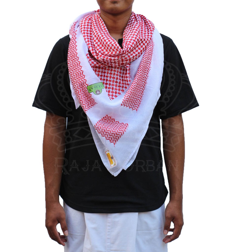 Jual Sorban Arab Almas Arafat - Sorban Haji - Sorban Merah - Sorban ...