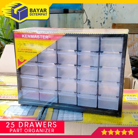 Jual Kenmaster Organizer Rak Susun Drawer 25 Slot Kotak Spare Part ...