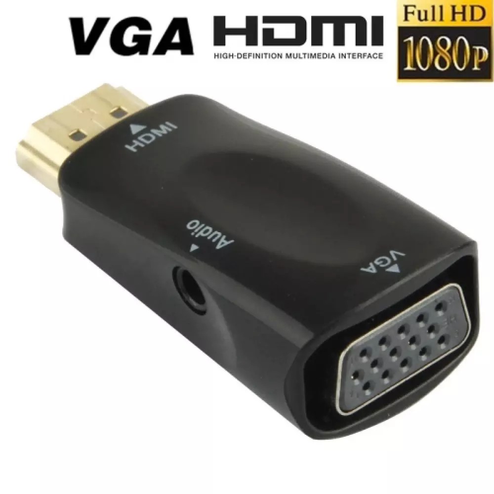 Jual Converter HDMI To VGA With Port Audio - Full HD 1080p (Warna Hitam ...