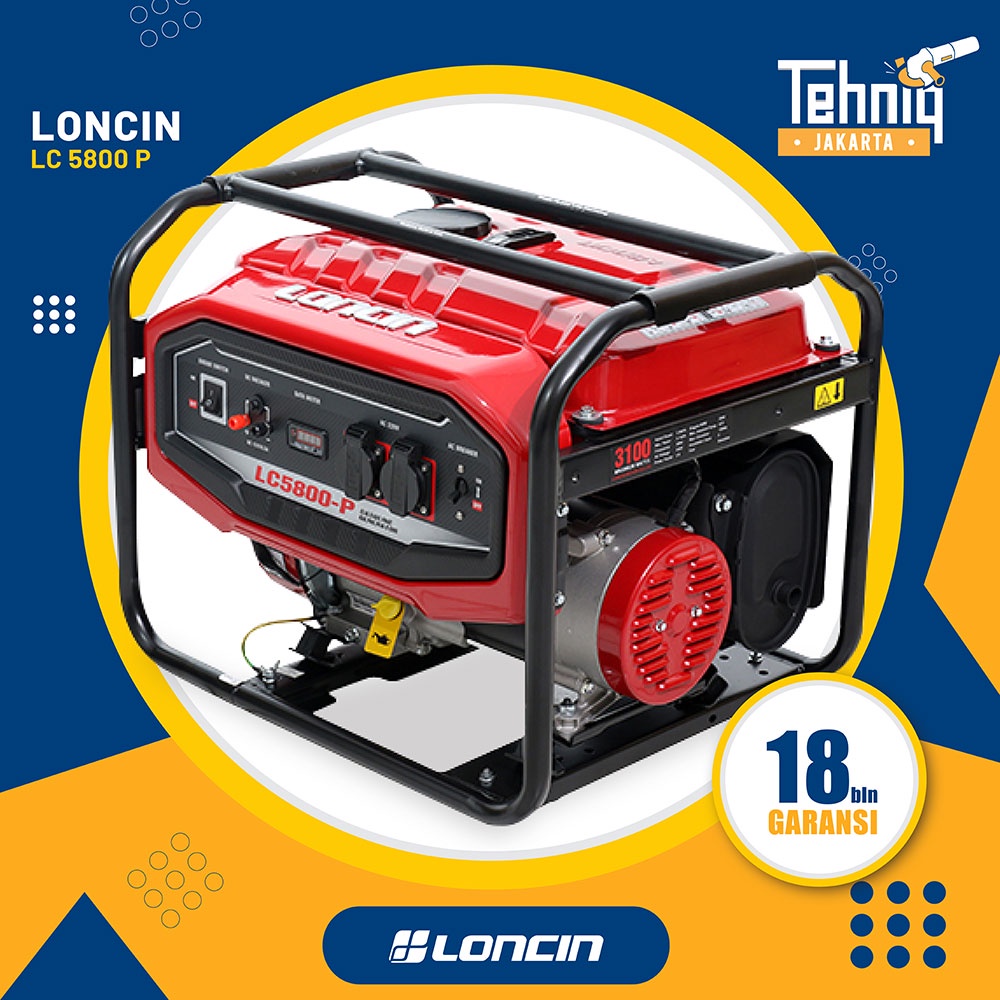 Jual Generator Genset Listrik Bensin LONCIN LC 5800-P Performance ...