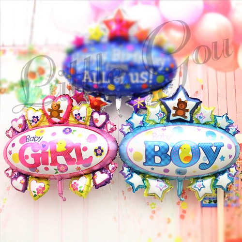 Jual Baby Girl / Baby Boy Word Balloon Foil / Balon Foil Baby Born ...