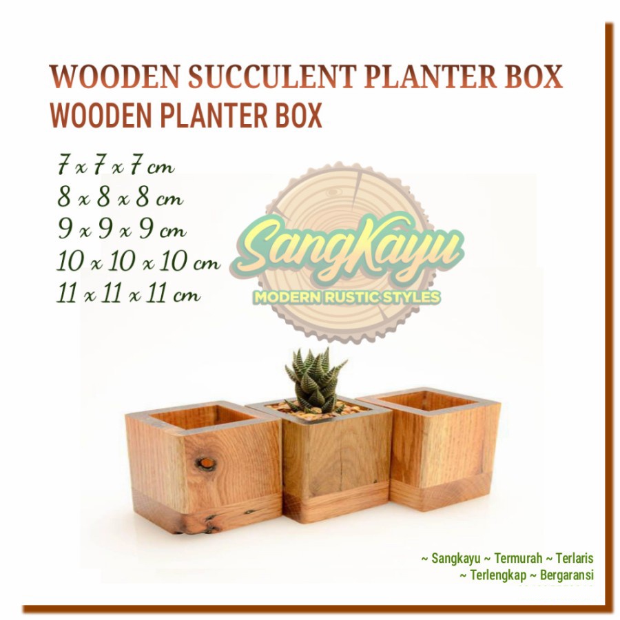 Jual SangKayu Wood Succulent Planter Box Rak Tanaman Hias Pot Bunga Pot ...