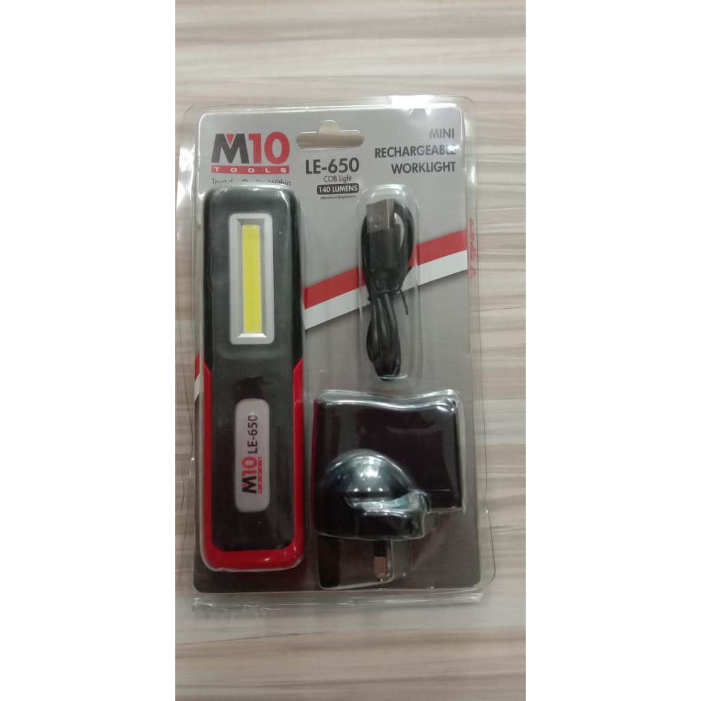 Jual M10 LE-650 LAMPU KERJA PORTABLE (SENTER CAS / CHARGE) | Shopee ...