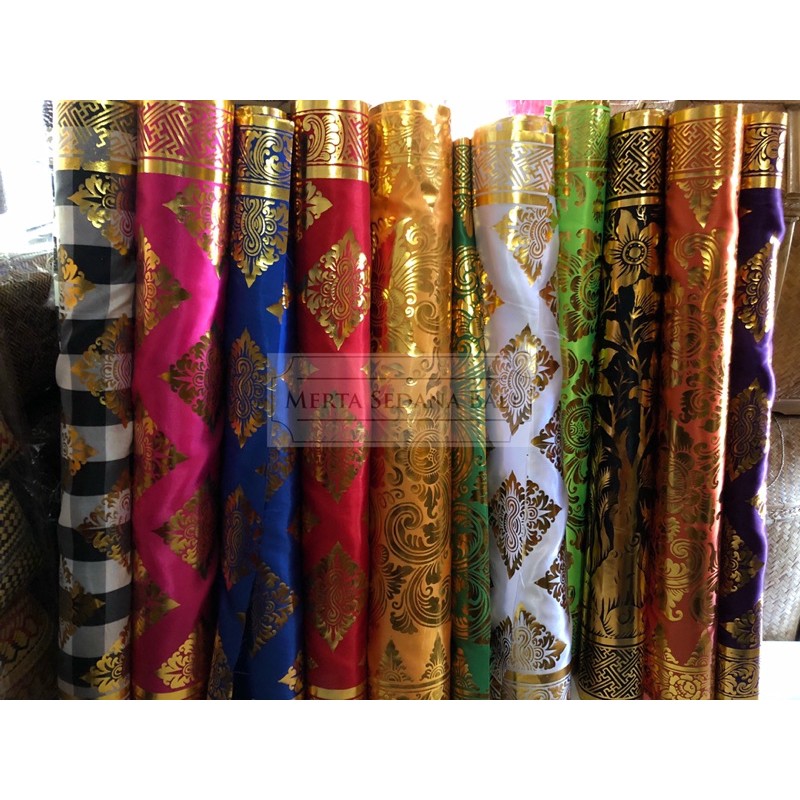 Jual Kain Satin Prada Dekorasi Motif Bunga Bali Beragam Warna Harga Per ...