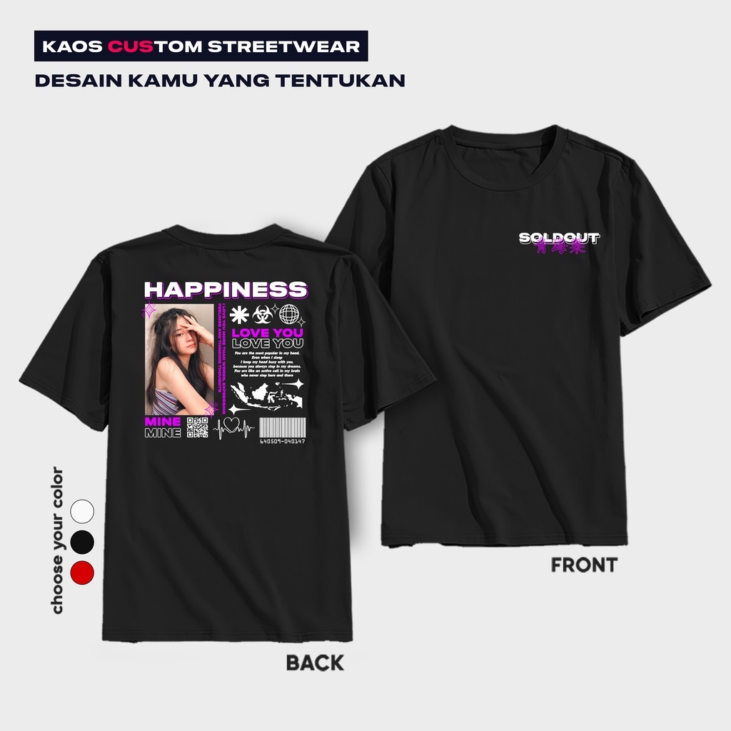 Jual Kaos Custom Aesthetic Streetwear Bisa Request Gambar Bebas Ganti ...