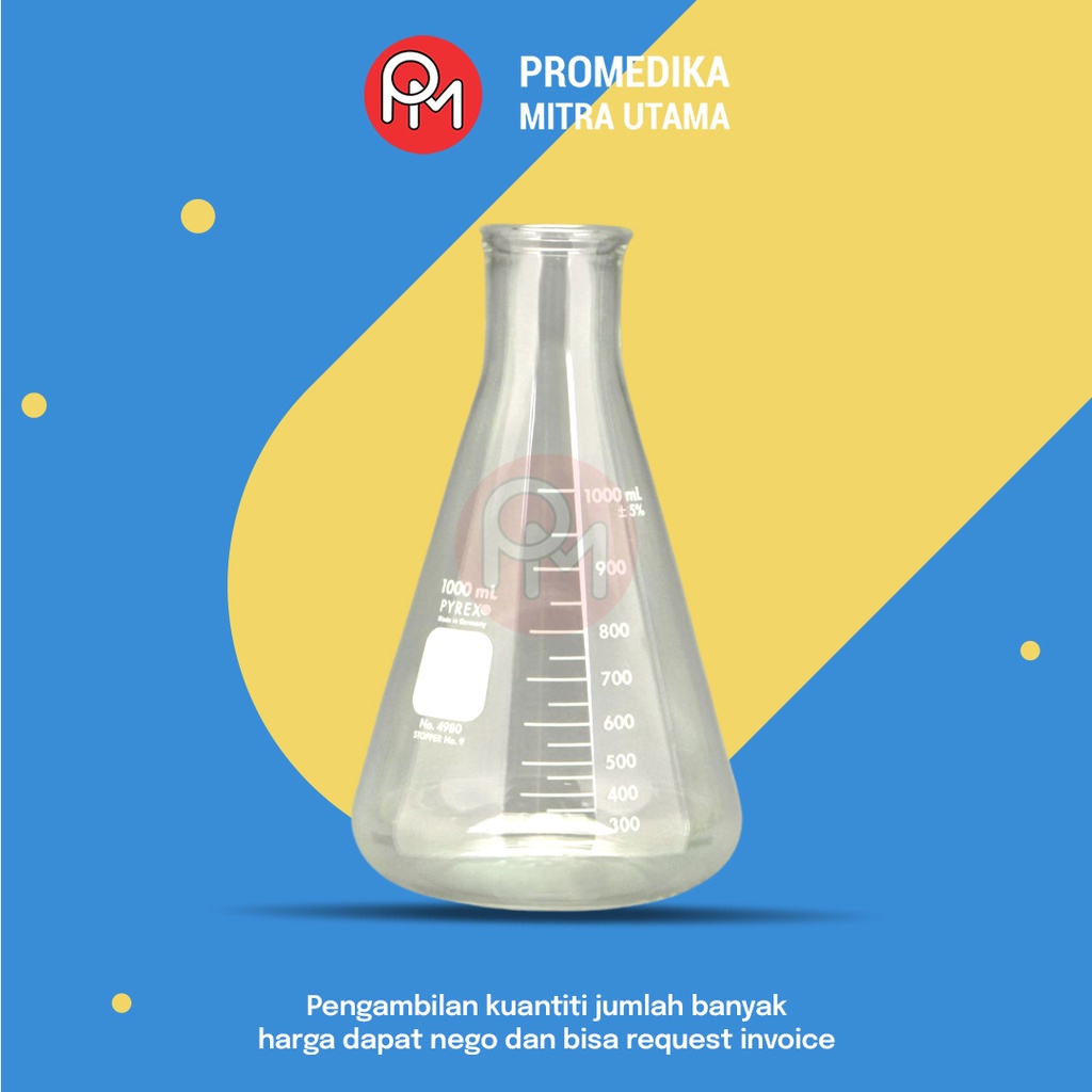 Jual Erlenmeyer Pyrex 50ml-1000ml / Alat Laboratorium | Shopee Indonesia