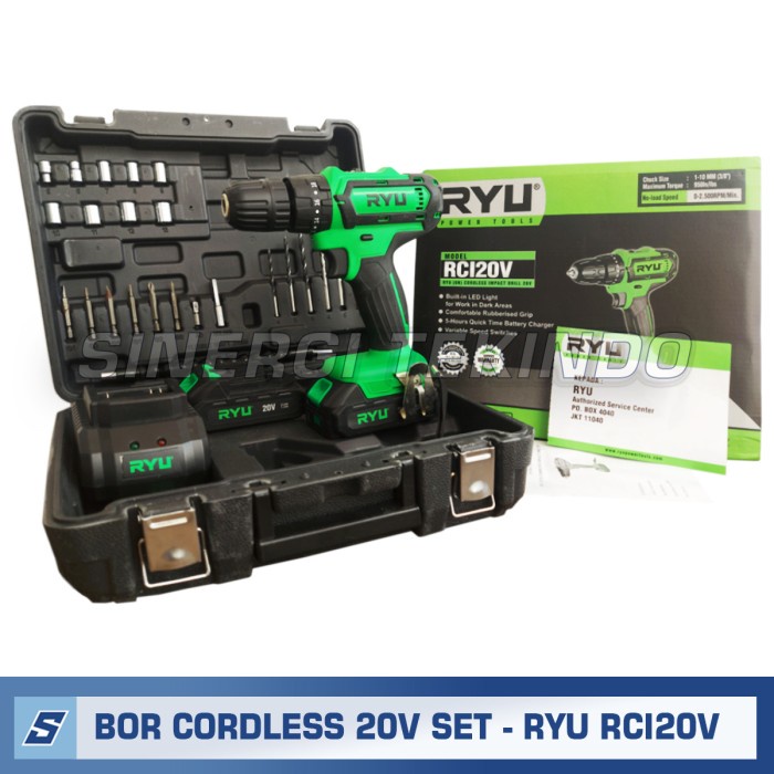 Jual Mesin Bor Baterai - RYU RCI20V Cordless Drill 20V RCI 20 V [2 ...