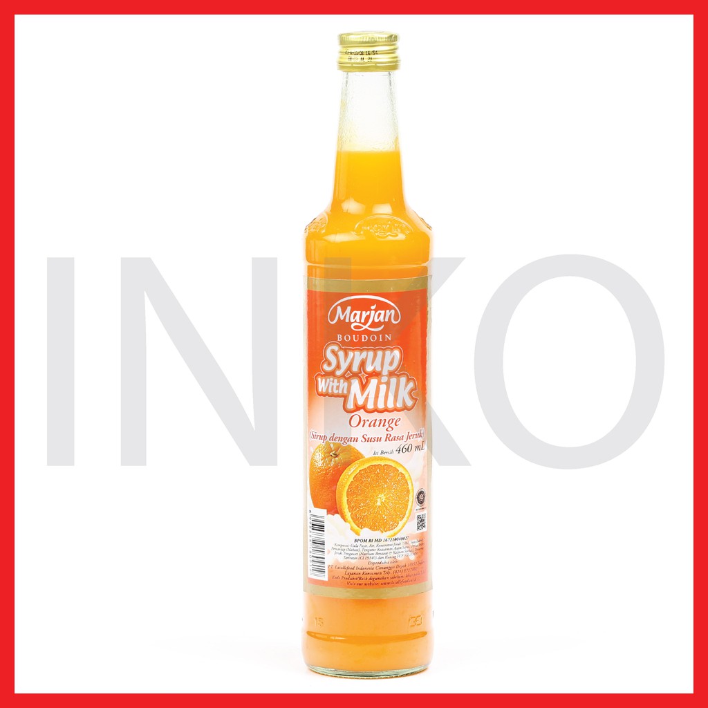 Jual MARJAN BOUDOIN SYRUP WITH MILK ORANGE SIRUP SUSU RASA JERUK 460ML ...