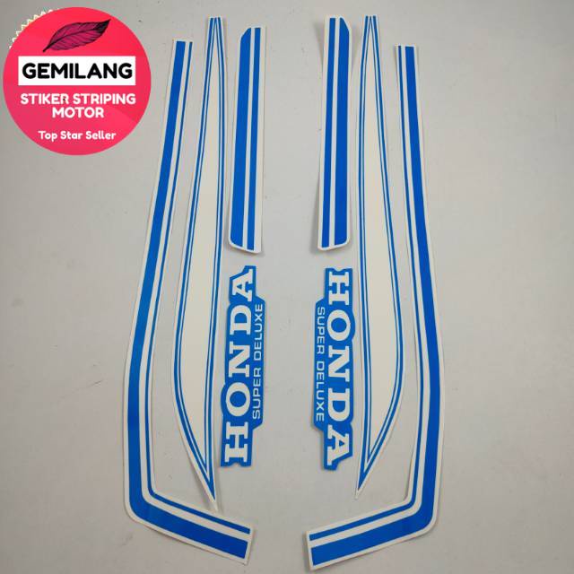 Jual Striping Decal Polet Sticker honda gl 100 biru gl100 list body ...