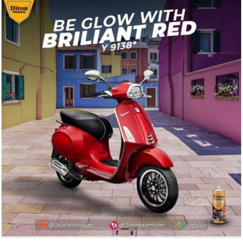 Jual PYLOK DITON PREMIUM 9138* BRILLIANT RED -MERAH METALLIC 400 CC ...