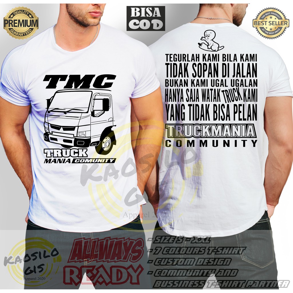 Jual Kaos TRUK MANIA COMMUNITY TMC DENGAN KATA-KATA V4 RACING OTOMOTIF - Kaosilogis | Shopee ...