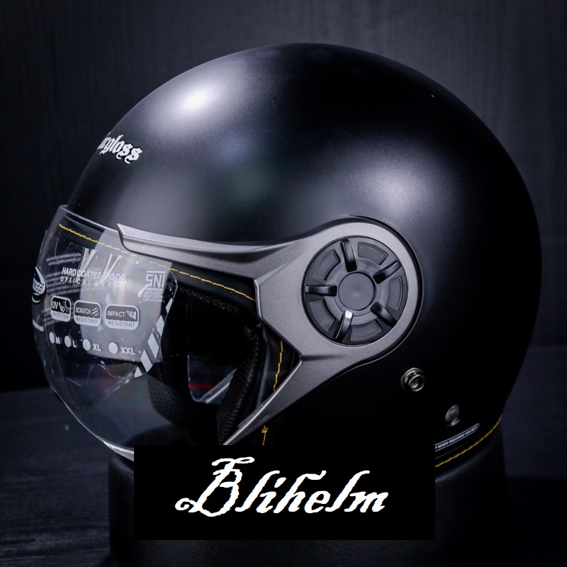Jual HELM CARGLOSS RETRO YRM GHOTIC BLACK DOFF | CLASSIC HALF FACE ...