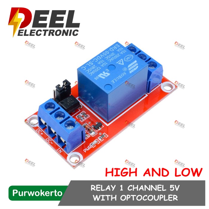 Jual RELAY 1 CHANNEL 5VDC WITH OPTOCOUPLER SUPPORT HIGH AND LOW TRIGGER ...