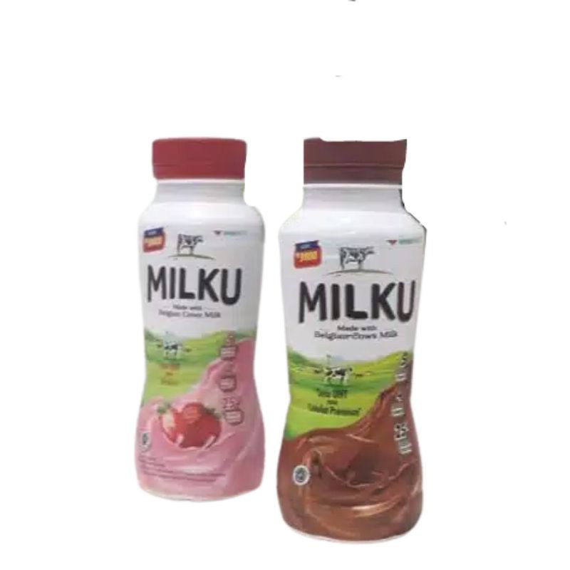 Jual Milku Susu Cokelat - Strawberry Botol 200ml Uht Coklat Premium ...