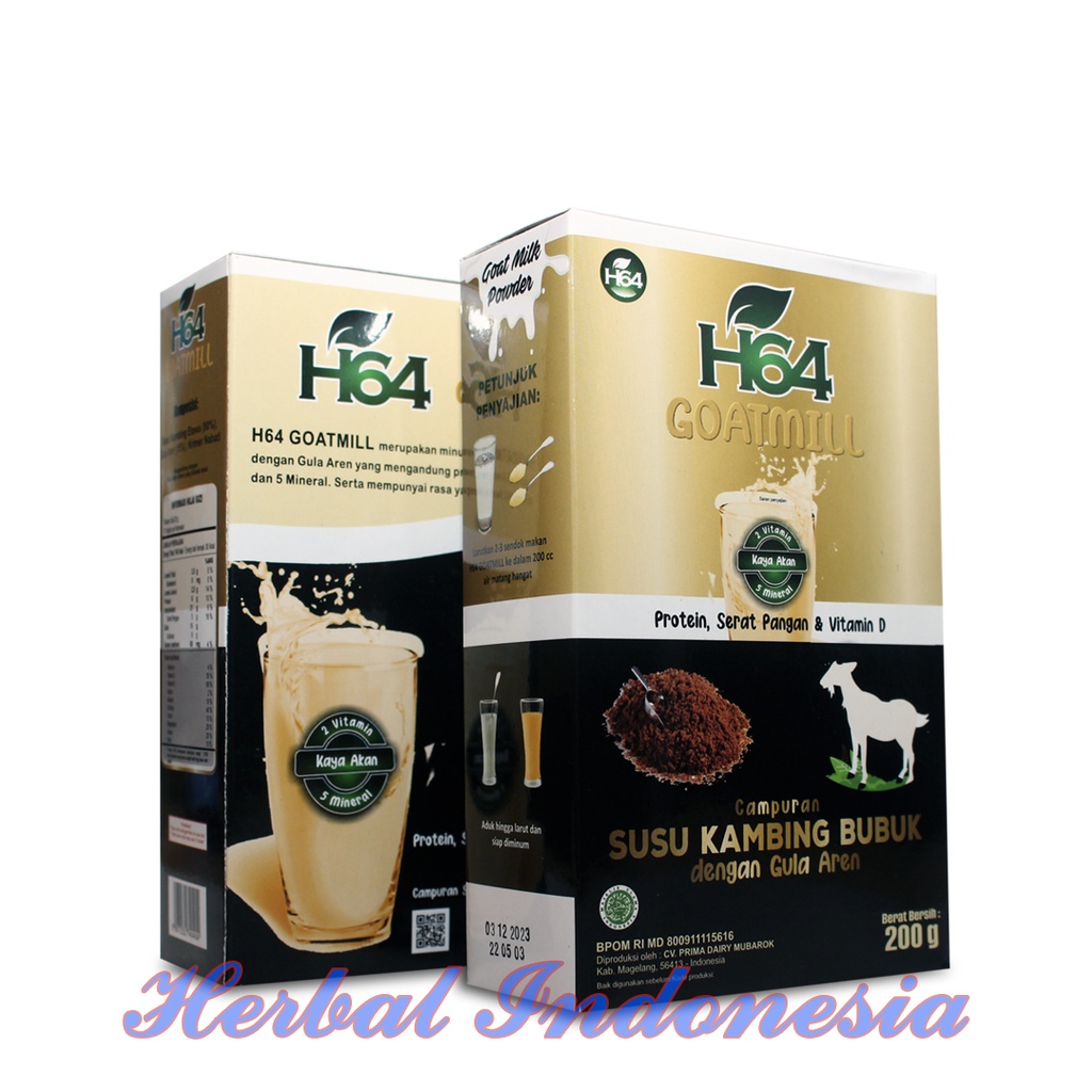 Jual Susu Kambing Bubuk Etawa GOATMILK H64 dengan Gula Aren Isi 200 gr ...