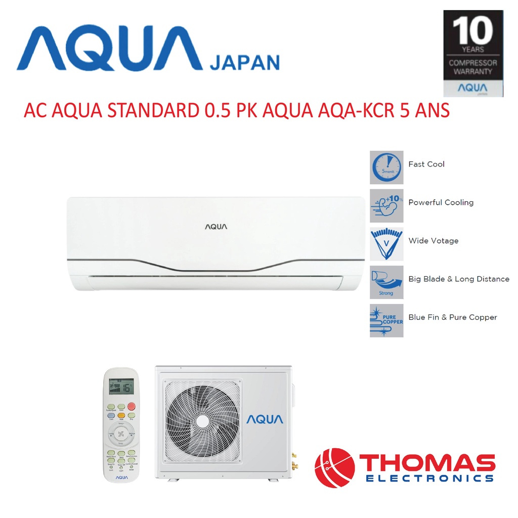 Jual AC AQUA Japan 1/2 PK AQA KCR 5 ANS R32 Air Conditioner Aqua 0.5 PK AQA KCR5ANS GARANSI ...