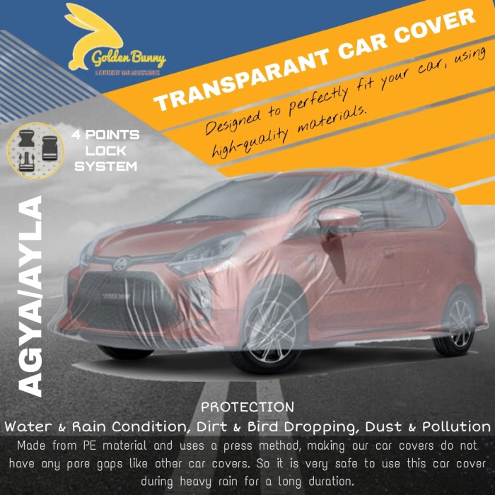 Jual Sarung Mobil Plastik Tebal - Body Cover Transparan Agya Ayla ...