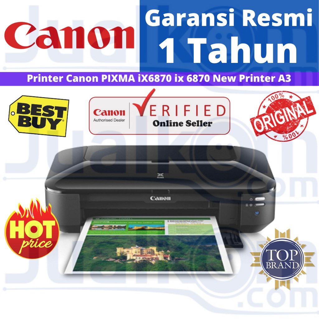 Jual Canon Pixma IX6870 IX 6870 A3 Wireless Print Only Resmi | Shopee Indonesia