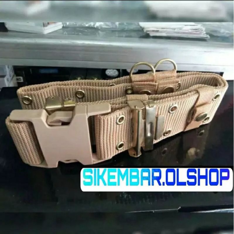 Jual SABUK IKAT PINGGANG PDL KOPEL KOMANDO TAN CREM COKLAT KRIM NYLON KLIK TACTICAL COMANDO ...