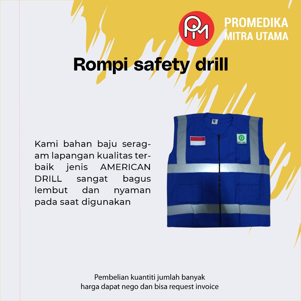 Jual rompi safety biru BCA / rompi drill / Rompi safety drill | Shopee ...