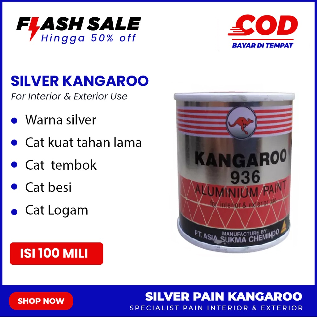 Jual Cat Besi Warna Silver Kangaroo 936 Ukuran Kecil 100 ml Cat Besi ...