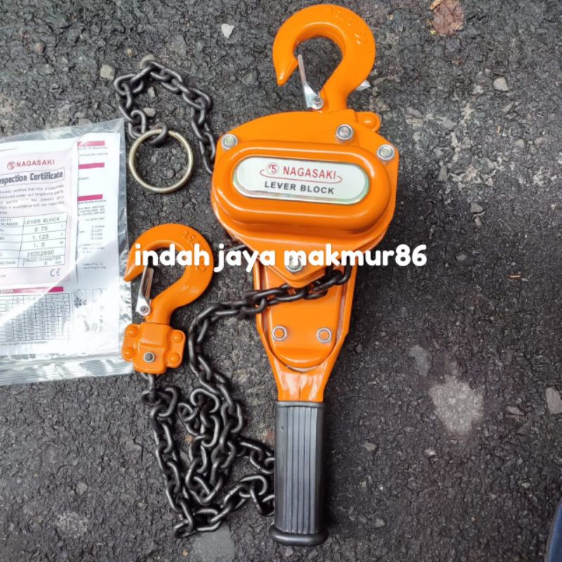 Jual lever block 750 kg x 1,5 meter lever hoist NAGASAKI chain lever ...