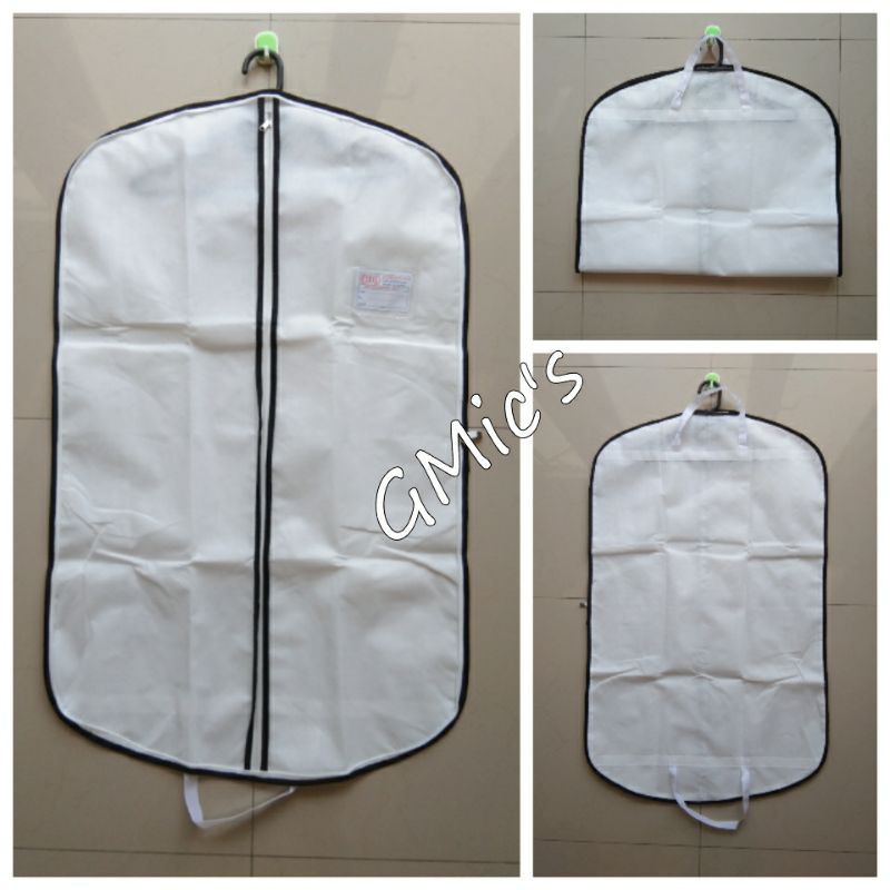 Jual Cover Jas New Model PUTIH / cover gantungan baju jas / pelindung ...