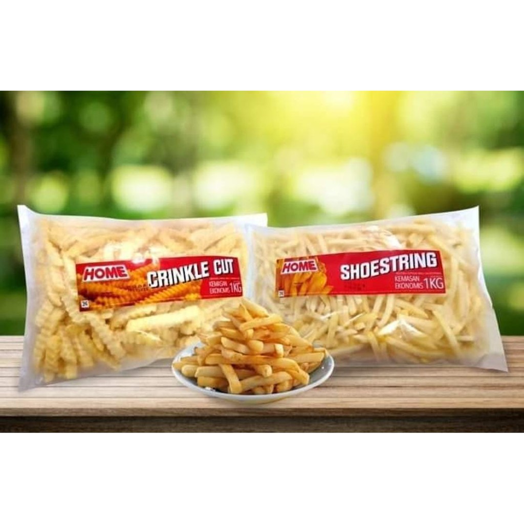 Jual KENTANG GORENG HOME STRAIGHT CUT DAN SHOESTRING KEMASAN 1 KG | Shopee Indonesia