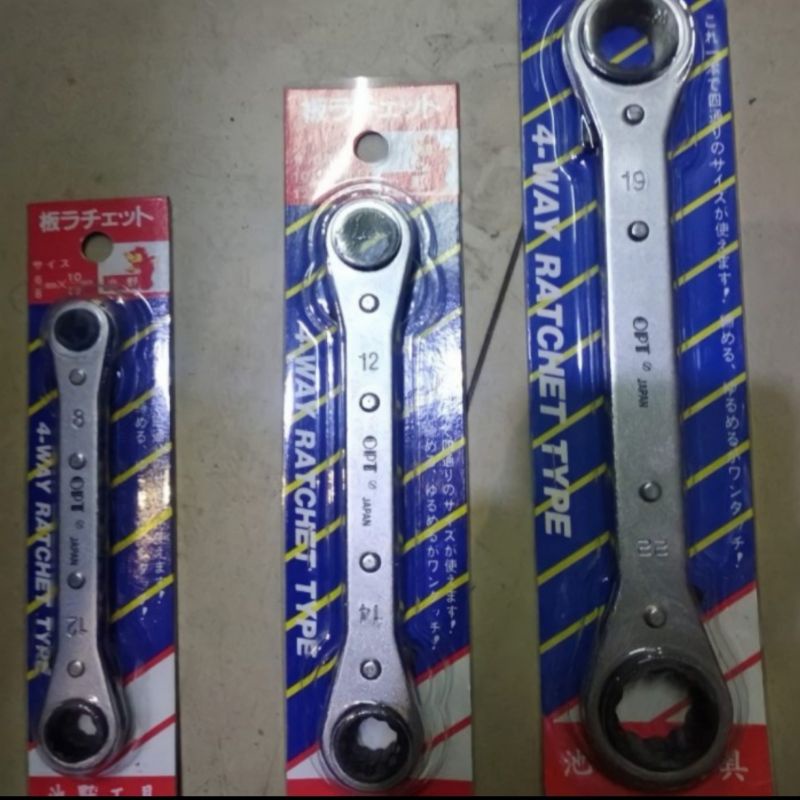 Jual Kunci ring pas 4 way rachet wrench type 4 in 1 size 6 8 9 dan10 mm ...